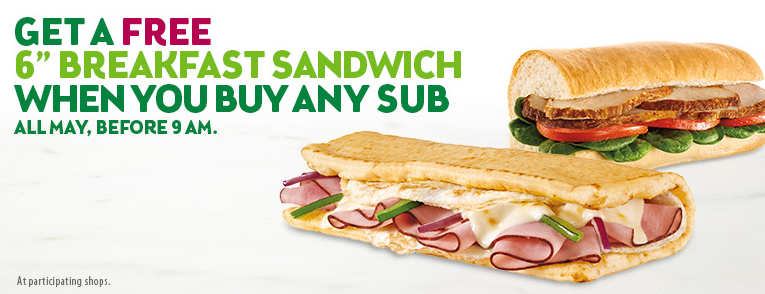 BOGO Breakfast Sandwich At Subway! - Coupons and Freebies Mom
