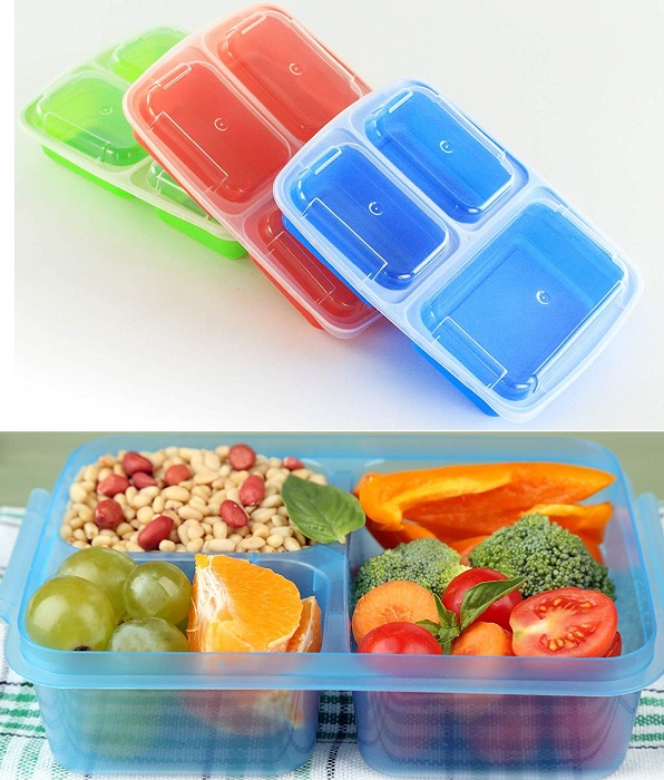 10 Pack of 3-Compartment Colored Meal Prep Containers $5.50 - Coupons ...